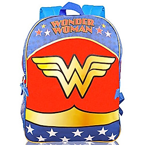 Wonder Woman Backpack and Lunch Box - Bundle Backpack, Lunch Bag, Water Pouch, More School Backpack