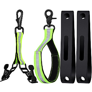 Amylove 4 Pieces Firefighter Glove Strap Firefighter Fire Helmet Band Glove Safety Strap with Green Reflective Trim Rubber Helmet Strap Firefighter Tools Fire Gear Accessories