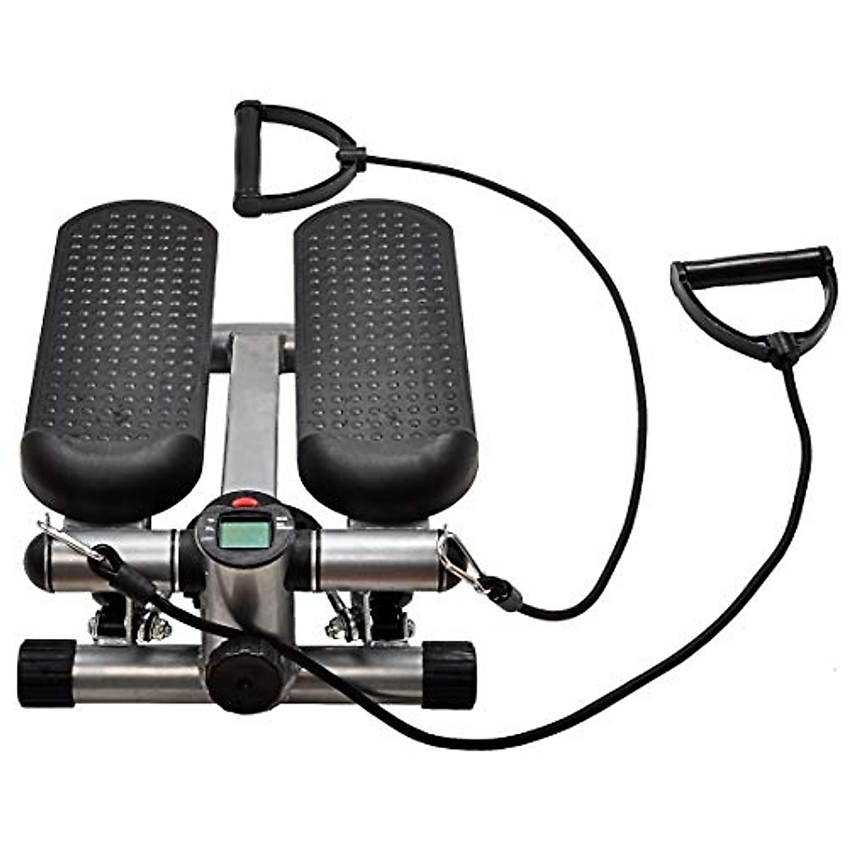 Signature Fitness Adjustable Mini Stepper Stair Stepper Stepping Machine with Resistance Bands, Gray