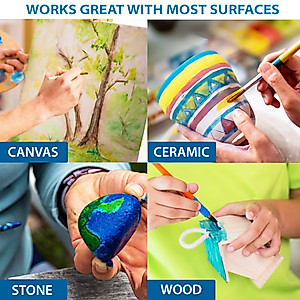 KEFF Acrylic Paint Set - 30 Color Bottles 2oz 59ml Art Supplies for Craft, Canvas, Wood, Clay, Rock, Outdoor, Pour Paints - Non Toxic Painting Kit for Adults