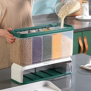 FIFOR Wall Mounted Dry Food Dispenser, 10kg/22lbs Rice Bucket Kitchen Grains Organization, Suitable for Rice, Beans, Laundry Scent Beads (Color : White b)