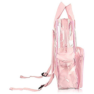 DALIX Small Clear Backpack Bag in Pink