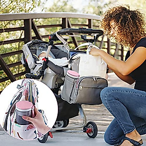 MeryStar Travel Bottle Cleaner Kit, Baby Bottle Brush Set with Silicone, Bottle Cleaner Brush and Drying Rack for Travel and Family Visits, Gift for New Moms (Pink)