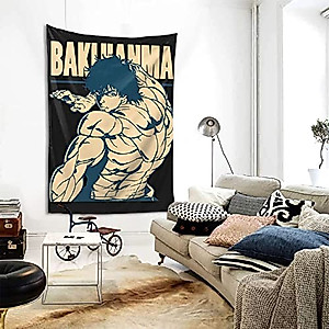 Flokoo Anime Baki The Grappler Baki Hanma Tapestry Wall Art Decor Hanging For Living Room Dorm Kitchen Bedroom Home 40x60 Inch