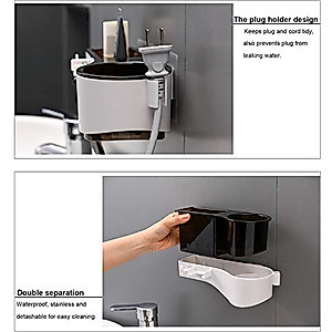 GOLDROC Blow Dryer Holder, Razor Holder for Shower, Electric Toothbrush Holder, Makeup Brush Holder, Hair Dryer holder Wall Mounted