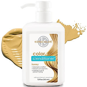 Keracolor Clenditioner HONEY Hair Dye - Semi Permanent Hair Color Depositing Conditioner, Cruelty-free, 12 Fl Oz(Pack of 1)