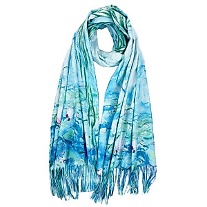 VIUJUH Soft Cashmere Feel Scarf Elegant Large Winter Warm Scarves Shawl Wrap Gifts Monet Klimt Van Gogh's Art Printed