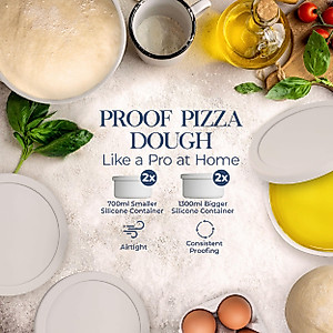 Pizza Dough Proofing Box | 1300 ml and 700 ml Silicone Stackable Pizza Dough Proofing Containers | Pizza Proofing Container for Family Size Dough