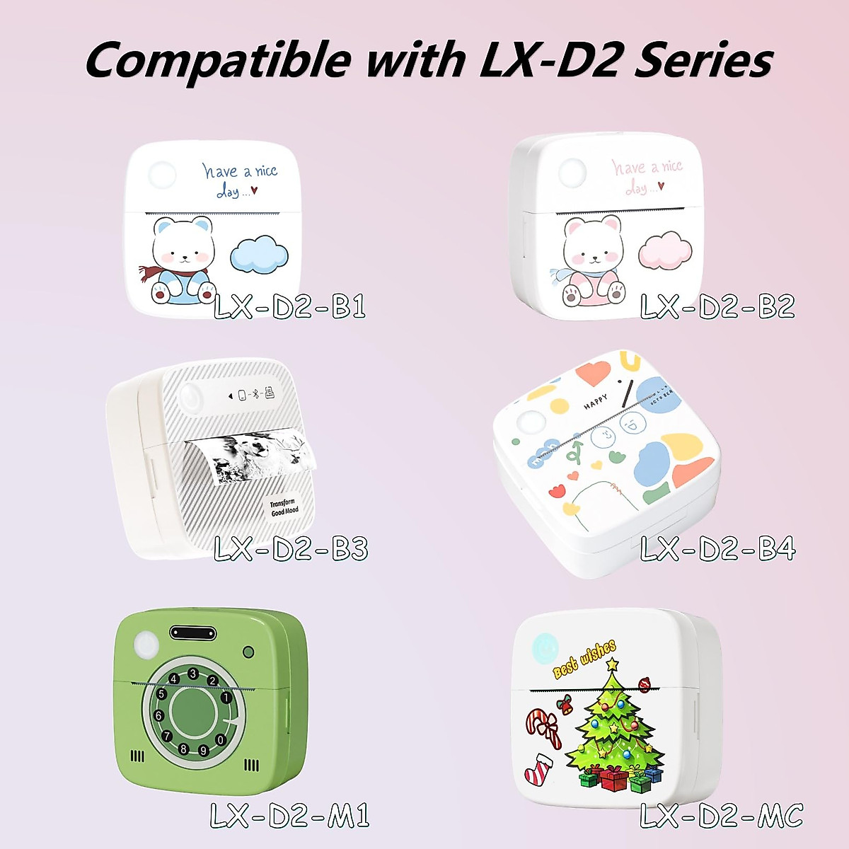 DOLEWA Sticker Printer with 5 Rolls Paper, Mini Portable Sticker Maker Machine Thermal Pocket Printer, Inkless Note Printer, Bluetooth Label Printer for Study, Scrapbook, DIY Journal, Memo, Photos