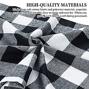 Senneny Buffalo Check Table Runner Cotton Black and White Plaid Classic Stylish Design for Family Dinner Christmas Holiday Birthday Party Table Home Decoration (White and Black, 14 x 72 Inch)