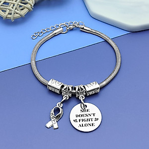 DlaeKua Breast Cancer Awareness Gifts bracelet Jewelry for cancer patients Inspirational bracelet for Women Engraved Stainless Steel Birthday Christmas Gifts Bracelets Jewelry Gifts Wire Bangle