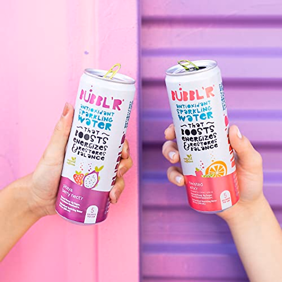 BUBBL'R Sparkling Water, 3 Flavors with Natural Caffeine, Antioxidants, 0 Sugar - 12 Fl Oz Cans, 12 Count