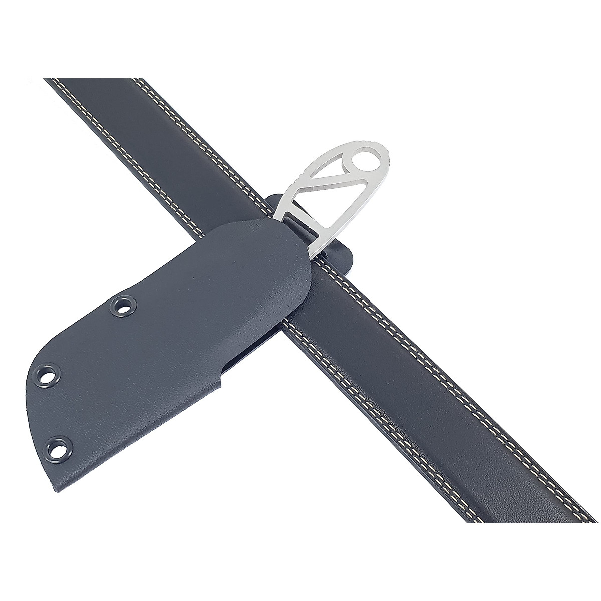 JEO-TEC Nº12 Bushcraft Outdoor Belt and Neck Knife, Overall Length: 6.57", Stainless Steel MV-58, Kydex Sheath, Handmade in Spain
