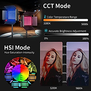 GVM RGB LED Video Light with Bluetooth Control, 880RS 60W Photography Lighting kit Dimmable LED Panel with LCD Screen, 3 Packs Studio Light for YouTube, Streaming, Gaming, 8 Applicable Scenes, CRI97