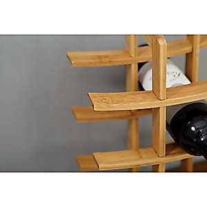 Mosa Natural Bamboo 12 Bottle Wine Rack (11.8" X 5.7" X 16.3"), Wood Wine Rack Countertop Wooden Wine Accessories
