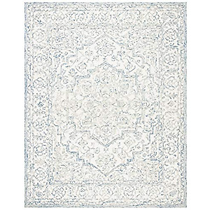 SAFAVIEH Trace Collection 8' x 10' Ivory/Blue TRC302M Handmade Premium Wool Area Rug