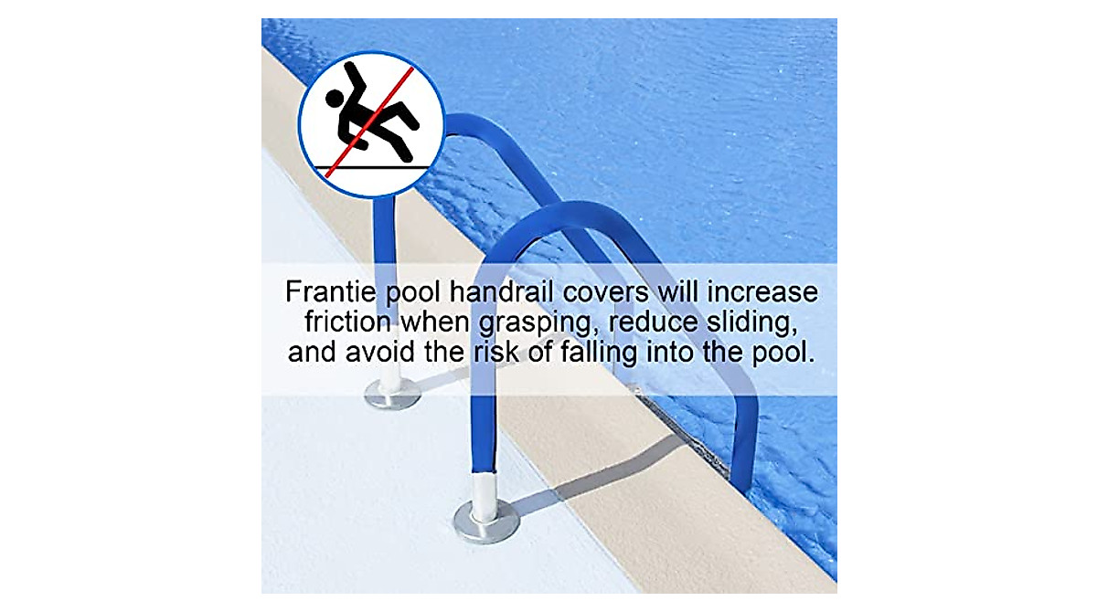 Frantie Swimming Pool Hand Rail Cover, 10 Feet Blue Slip Resistant Rail ...