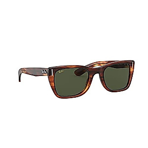 Ray-Ban RB2248 Caribbean Rectangular Sunglasses, Striped Havana/G-15 Green, 52 mm