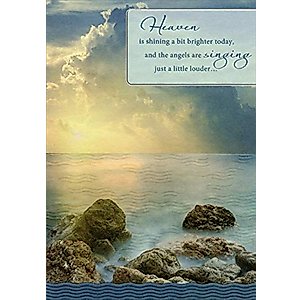 Designer Greetings Heaven is Shining Brighter: Rocks in Blue Water Religious Birthday in Heaven Card