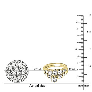 Dazzlingrock Collection 1.80 Carat (Cttw) 14K Round Diamond Women 3 Stone Engagement Ring Set, Yellow Gold, Size 7