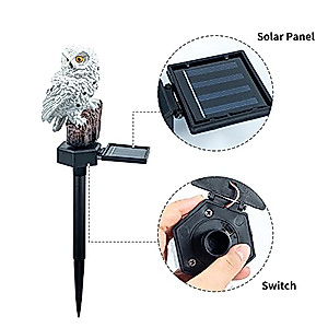 Solar Lights owl Gifts Outdoor Garden Ornaments Resin Owls Solar led Lights Outdoor Garden Stake Waterproof Lighting for Lawn, Patio, Walkway, Christmas Gifts (owl)