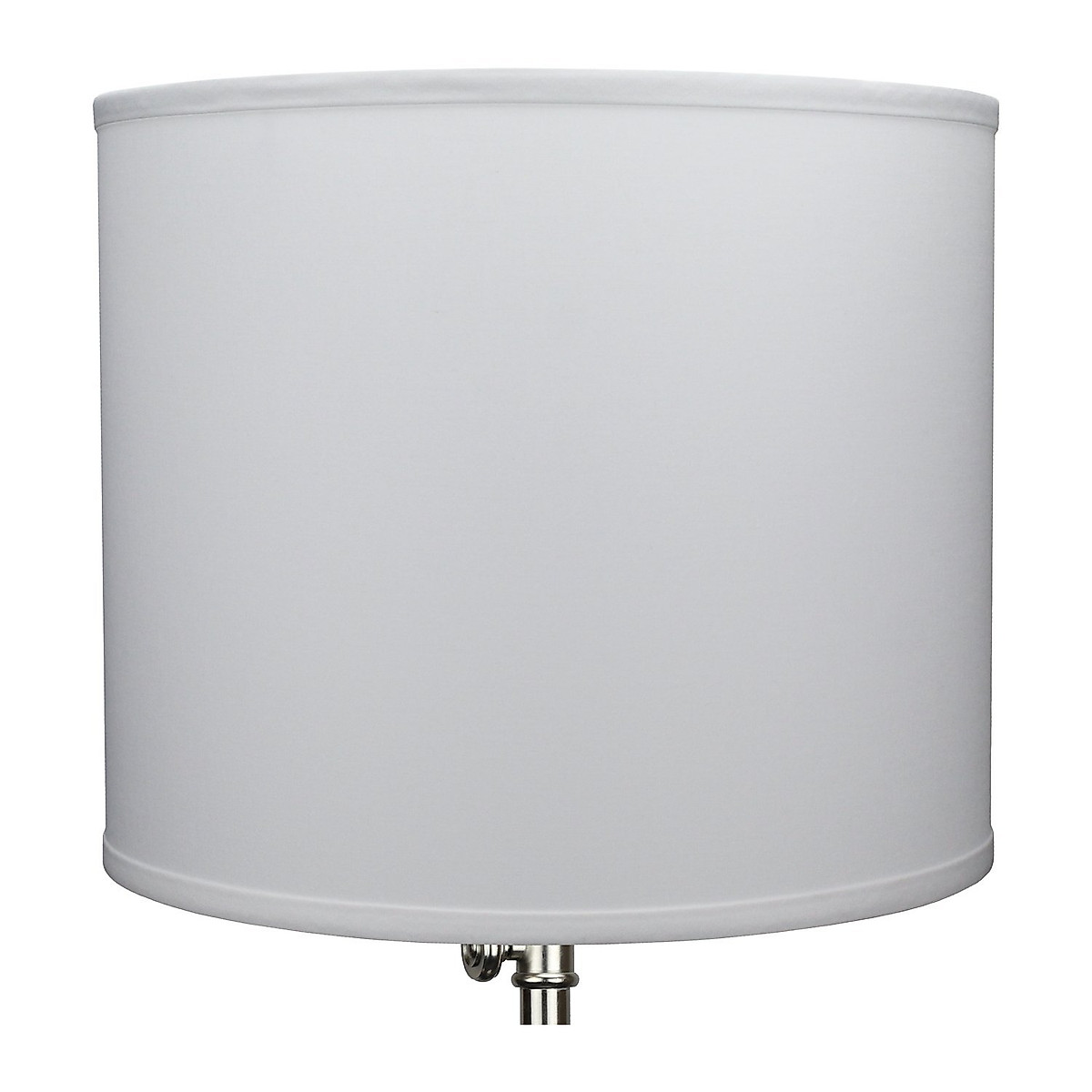 FenchelShades.com 14" Top Diameter x 14" Bottom Diameter 12" Height Cylinder Drum Lampshade USA Made (Linen White)