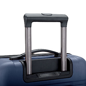 U.S. Traveler Boren Polycarbonate Hardside Rugged Travel Suitcase Luggage with 8 Spinner Wheels, Aluminum Handle, Navy, Carry-on 22-Inch, USB Port