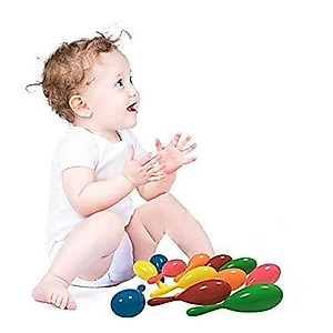 24pcs Mini Maracas for Kids Mexican Fiesta Party Favors Plastic Maraca Shakers Noisemaker for Cinco de Mayo Day of the Dead Fiesta Mexican Themed Birthday Christmas Party Supplies Favors Kids Gifts