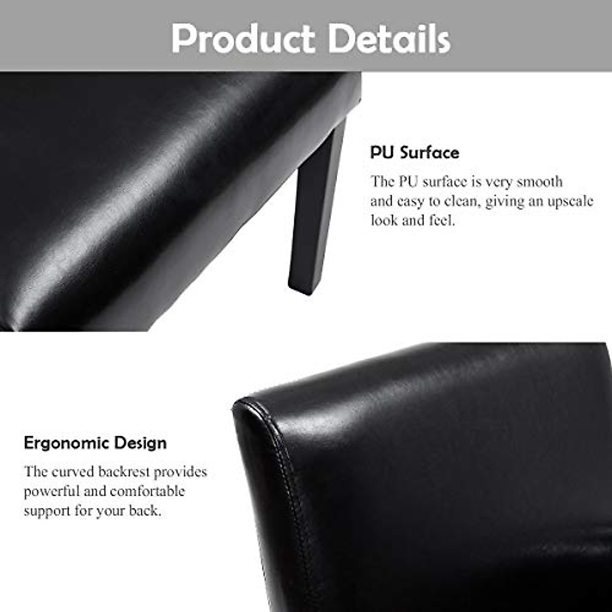 Giantex Leather Reception Guest Chairs Set of 2 W/Padded Seat and Arms Ergonomic Mid-Back Office Executive Side Chair for Meeting Waiting Room Conference Office Guest Chairs, Black