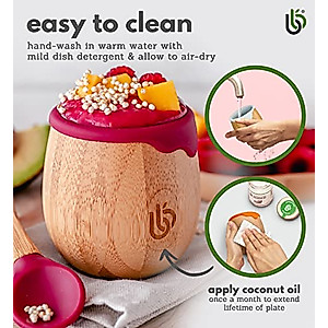 Bamboo Baby and Toddler Sippy Cup - 5 Oz Eco-Friendly Dinky Cup with Cute Silicone Drip Rim for Teeth and Gum Protection - Ideal Toddler Transition Cup (Green)