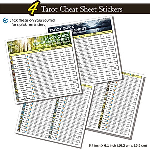 Joyppy Mini Tarot Stickers for Journaling - 1008 PCS Tarot Card Stickers Based on Rider Waite Tarot Deck - 1.25" x 0.78" - Clear Printing & Glossy Finish – 4 Tarot Cheat Sheets Included