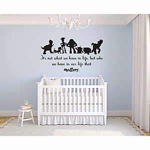 Its Not What We Have in Life But Who We Have in Life That Matters Quote Vinyl Wall Art Sticker Wall Decal Decoration Home Room Nursery Kid Room Boy Girl Kinder Wall Décor Size (8x10 inch)