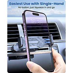 OQTIQ CD Phone Holder for Car, CD Player Phone Mount with Ultra Sturdy Expandable Spring-Loaded Grip & 360 Degree Pivot, CD Slot Car Phone Holder for iPhone, All 4.7-6.5 Inch Cell Phones