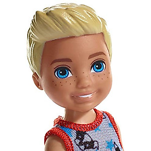 ​Barbie Club Chelsea Doll, 6-Inch Blonde Boy Doll Wearing Puppy-Themed Romper, for 3 to 7 Year Olds