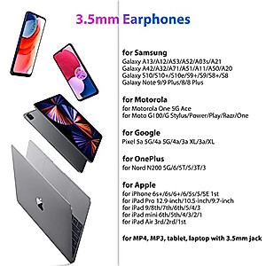 TITACUTE Wired Earbuds 3.5mm Jack Magnetic In-ear Earphone Stereo Canceling Headphone with Microphone for iPhone iPad Samsung A14 A13 A03s S10e S10 Motorola One 5G Ace Moto G Play Power Stylus Android