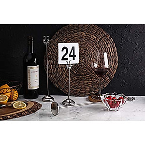 New Star Foodservice 23114 1-25 Double Sided Table Numbers, 4" x 4" Inch, White