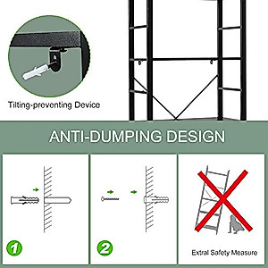 Tangkula Triple Wide 5-Tier Bookcase, Large Open Bookshelf, Display & Storage Shelf, Vintage Industrial Style Shelves with Metal Frame, Bookcase Furniture for Living Room, Study, Office (Black)