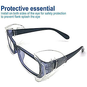 KMDJG 2 Pairs Glasses Side Shields,Slip on Clear Side Shields, Fits Medium to Large Eyeglasses