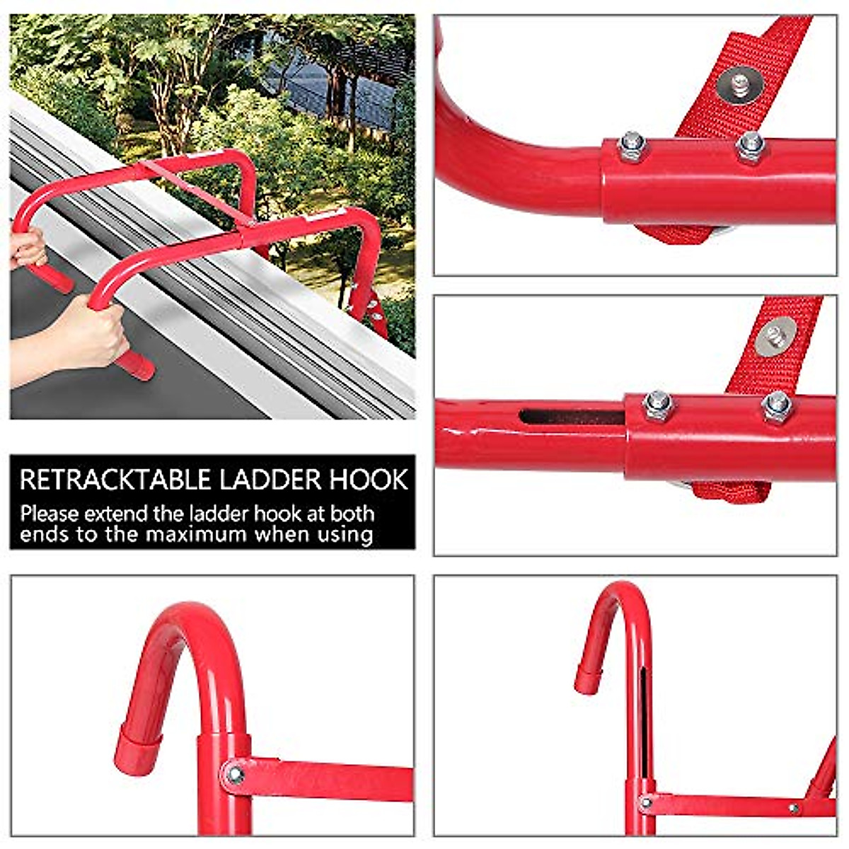 LUISLADDERS Fire Escape Ladder 2 Story with Anti-Skid Rungs Portable Emergency Escape Ladder, Easy to Deploy Store 15- Feet