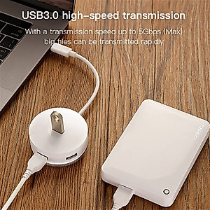 USB 3.0 4-Port USB Hub 5gbps Adapter USB Type C Hub Computer Pc for MacBook Huawei Type C USB 3.0 Hub (Type C,Black) (Type C,Black)