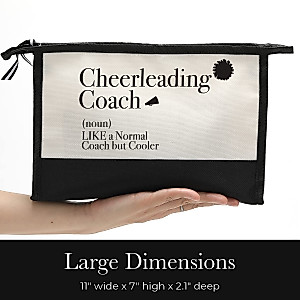 Inspirational Cheerleading Coach Gifts for Women Cosmetic Bag Travel Makeup Bag Funny Cheerleader Coach Cheer Coach Gift Thank You Gifts for Women Cheer Mom Wife Teacher Friends Sister Coworker
