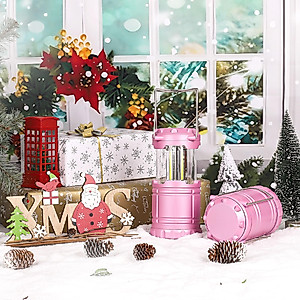 SEAMAGIC 4-Pack LED Pink Camping Lanterns, Essential Emergency Lights for Power Outages, Hiking, Hurricane