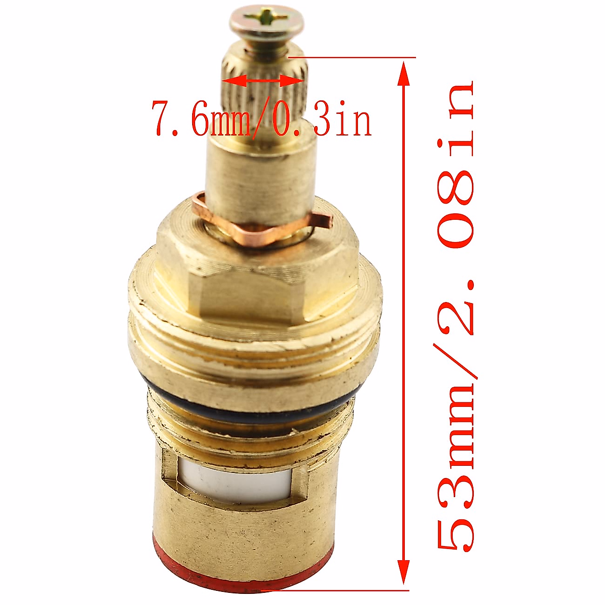 Faucet Valve Ceramic Stem LQ Industrial 1Pair 20 Teeth Ceramic Disc Cartridge G1/2" Replacement Brass Faucet Valve for Bathroom Kitchen