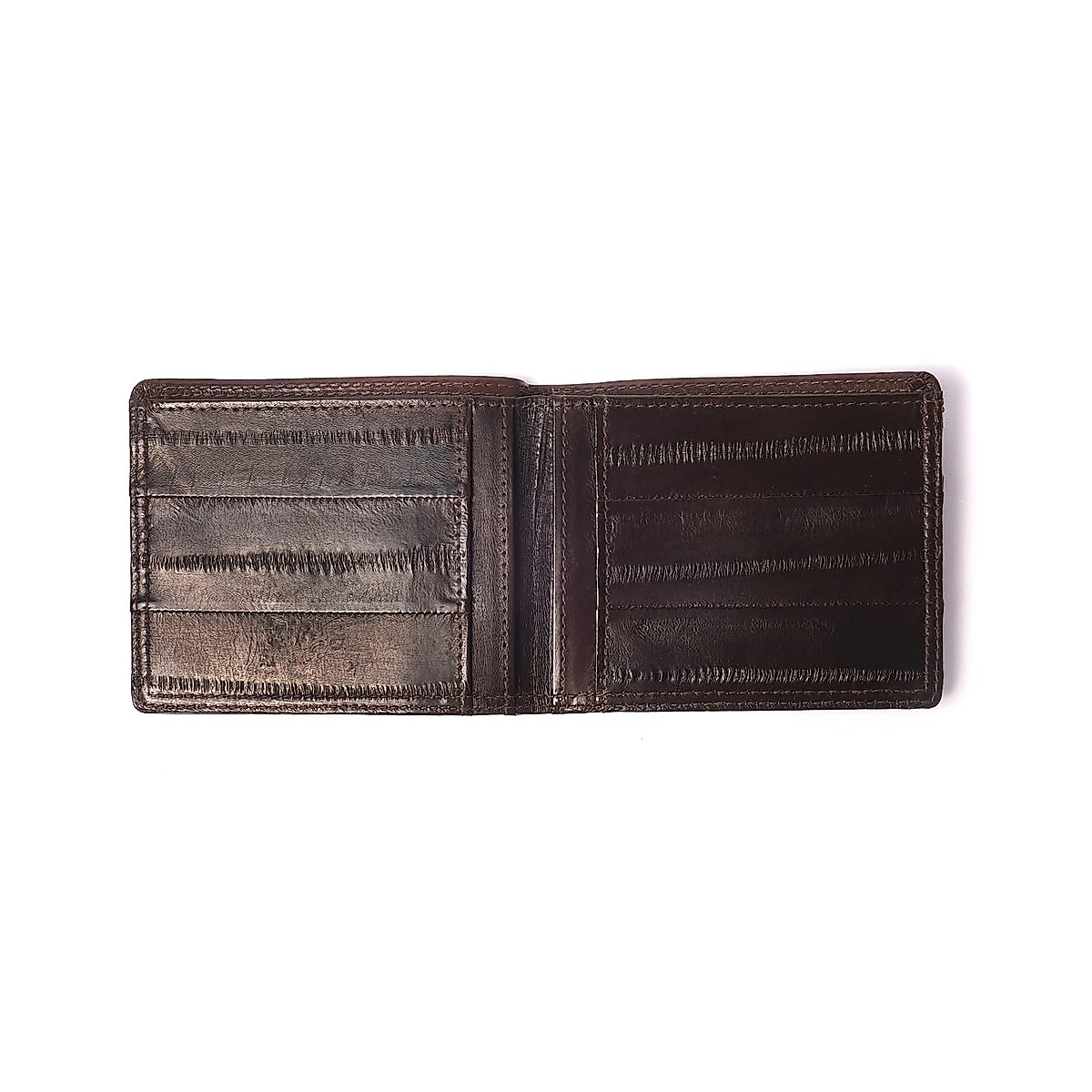 OROM EEL SKIN LEATHER SLIM WALLET (brown, 3.8" x 3.15")