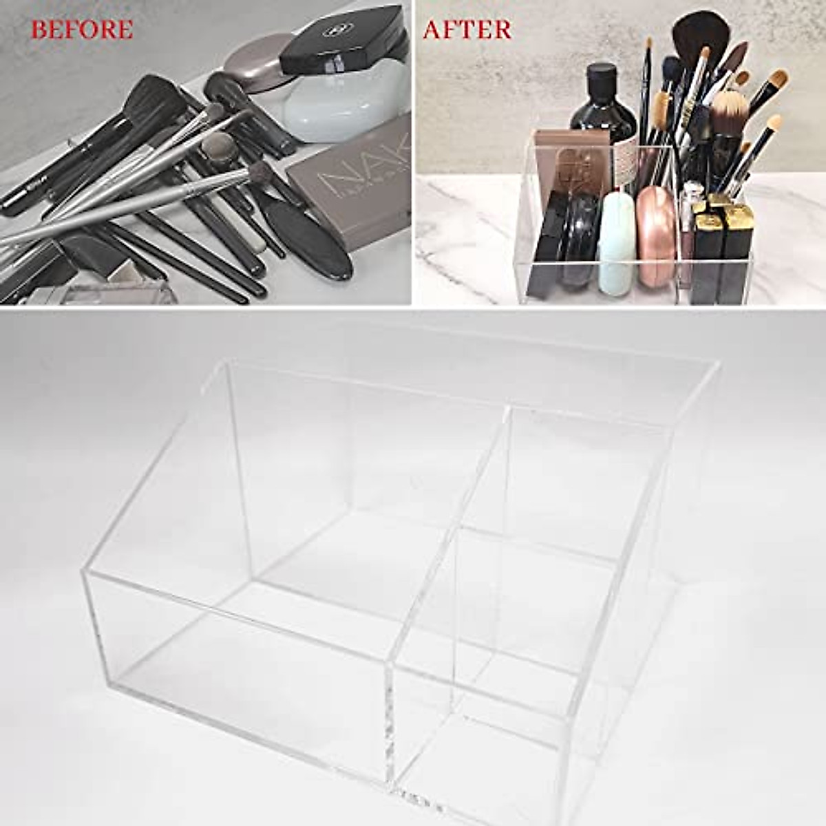Makeup Organizers and Storage, Bathroom Counter Organizer, Skincare Organizer, Lipstick Holder, Clear Acrylic Makeup Brush Organizer Holder