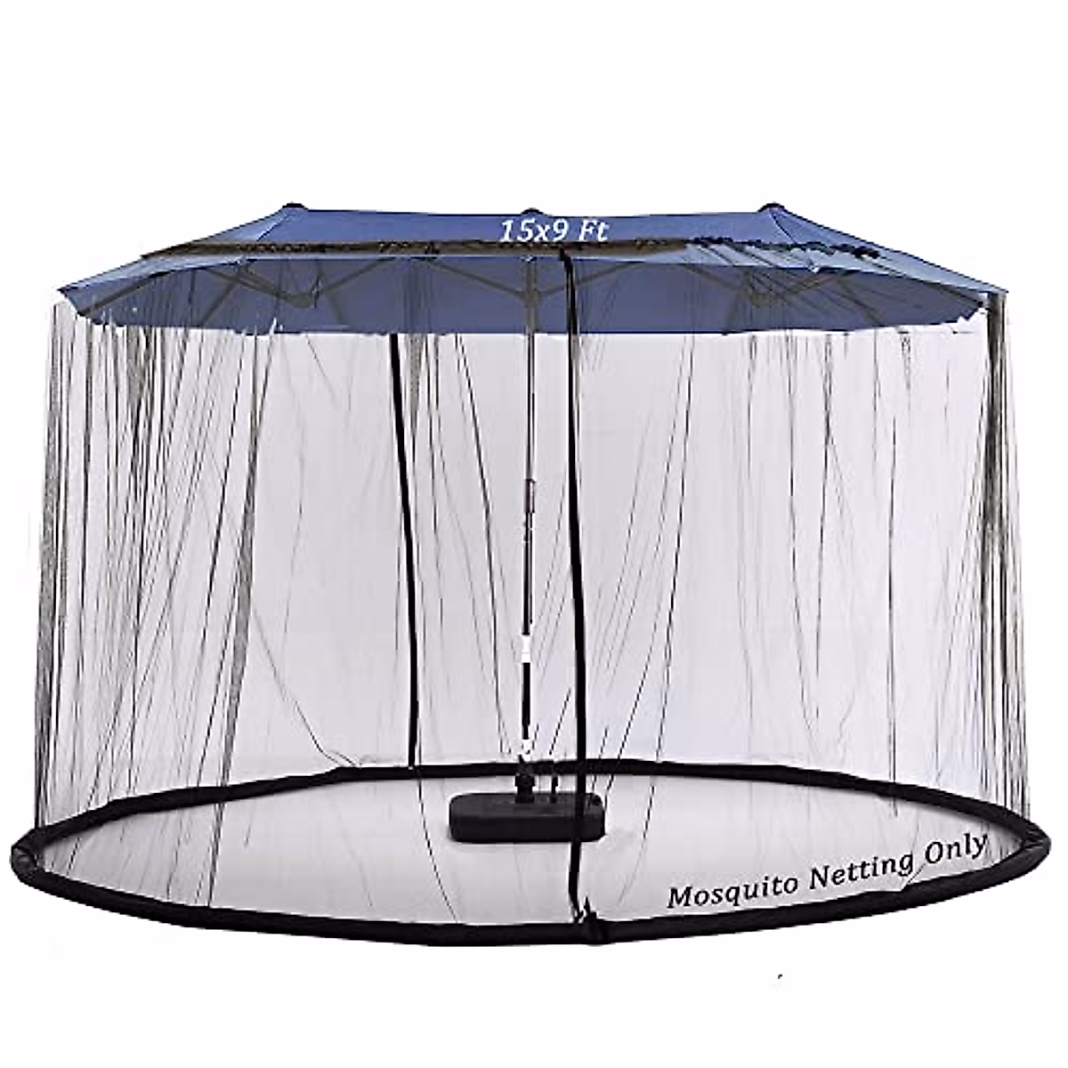 Tiimmgaal 15FT Mosquito Netting for Patio Umbrella Double Sided Patio Umbrella Canopy Netting &10X10 Ft gazebo (Black)(Does Not Contain Gazebo Patio Umbrella) (15FT Black)