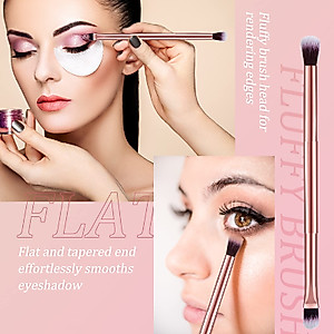 6 Pcs Eyeshadow Smudge Brush 2-in-1 Eyeshadow Brush 2 Double Ended Make Up Brush Concealer Brush Under Eye Small Soft Firm Pointed Foundation Makeup Applicator for Blending Eye Shadow Liner