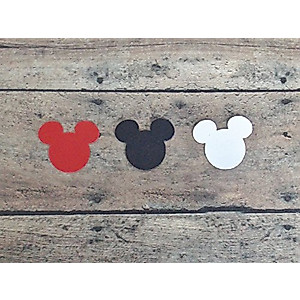 Red Black and White Mouse Head Paper Confetti 1 Inch 450 Pieces