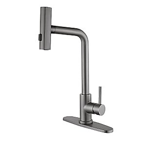 TRIPHIL Waterfall Kitchen Faucet with Pull Down Sprayer,Kitchen Faucets with Sprayer 3-Mode,360° Swivel Single Handle Kitchen Sink Faucet,grifos para fregaderos de cocina for RV,Outdoor,Gun Grey