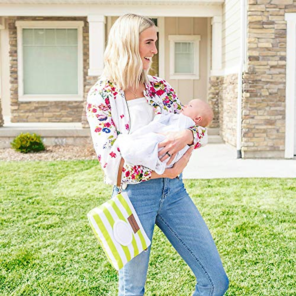 Bumco Diaper Clutch Bag and Mini Diaper Cream Spatula - Baby Travel Essential, Small Baby Bag with Wipes Dispenser, BPA-Free Butt Spatula Baby, Mini Diaper Cream Applicator with Case, Baby Essentials